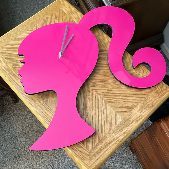 Barbie | Accents | Barbie Pink Silhouette Clock | Poshmark